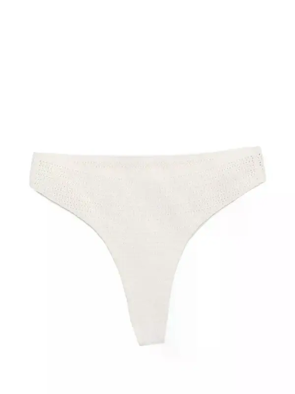 ELOU Ora Crochet-knit Bikini Bottoms - Neutrals