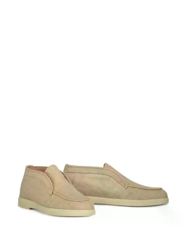 Santoni Suede-trimmed Wool Boots