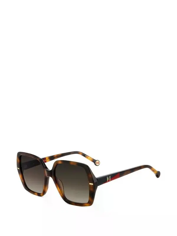 Carolina Herrera Geometric Frame Sunglasses - Brown