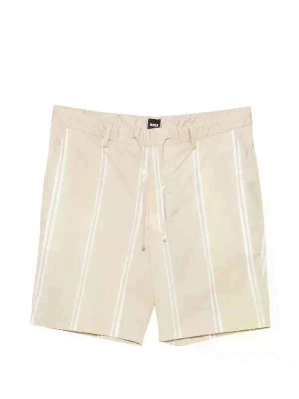 BOSS Kane Vertical-stripe Drawstring Shorts - Neutrals
