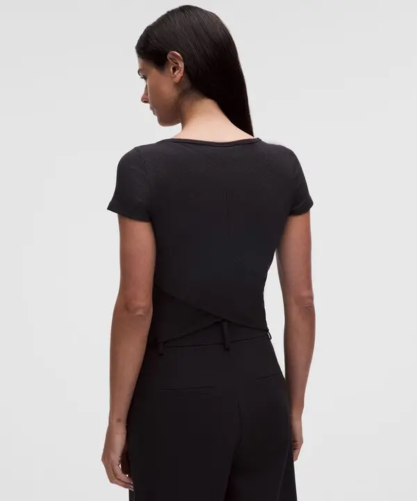 Lululemon Hold Tight Micro-rib Cropped T-shirt - Black