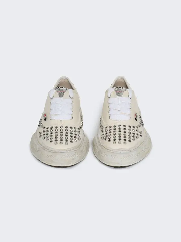 Mihara Yasuhiro Studded Canvas Low-top Sneakers - White