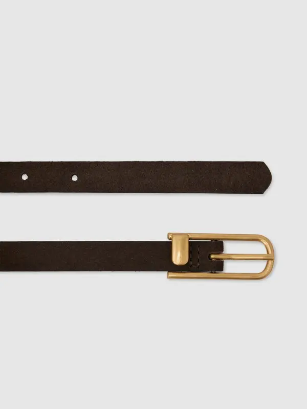 REISS Iris Slim Suede Half-keeper Belt