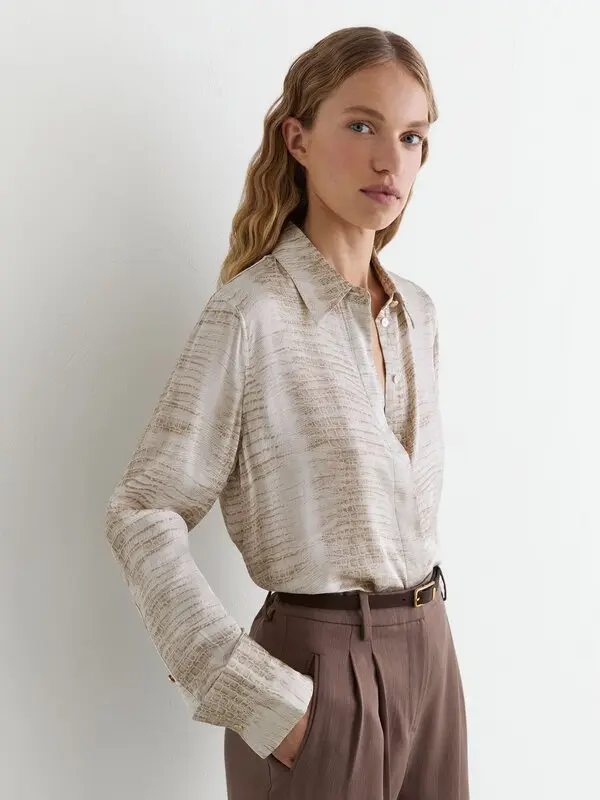 REISS Annie Snake-print Shirt