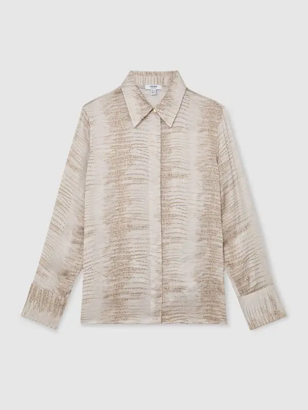 REISS Annie Snake-print Shirt
