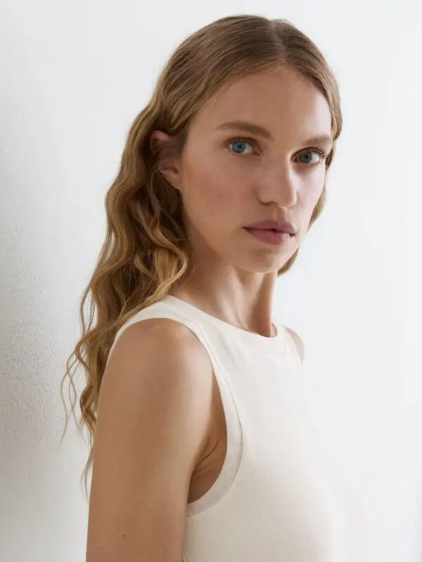 REISS Trinny Modal-cotton Sheer-trim Ruched Vest - White