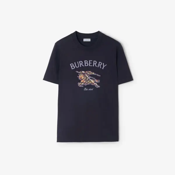 Burberry Knight Check Cotton T-shirt - Iris Purple