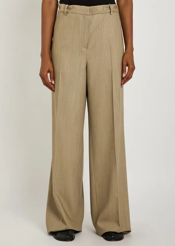 Calvin Klein Fernanda Wide-leg Wool-blend Trousers