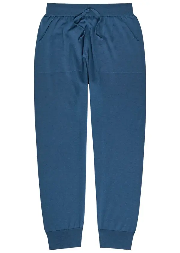 John Smedley Henning Merino Wool Sweatpants - Blue
