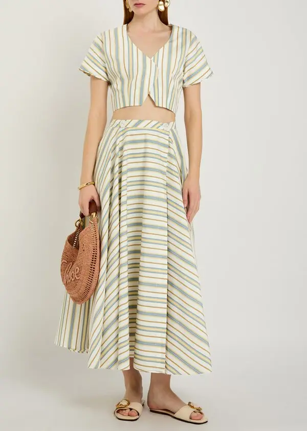 Thierry Colson Bianca Striped Cotton-poplin Blouse