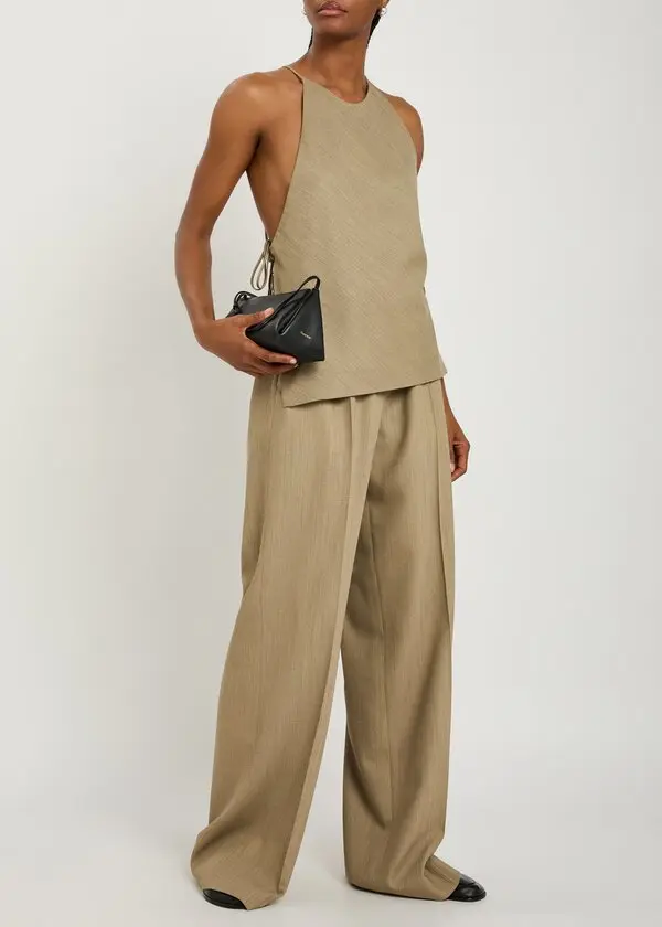 Calvin Klein Erin Wool-blend Halter Top - Light Brown