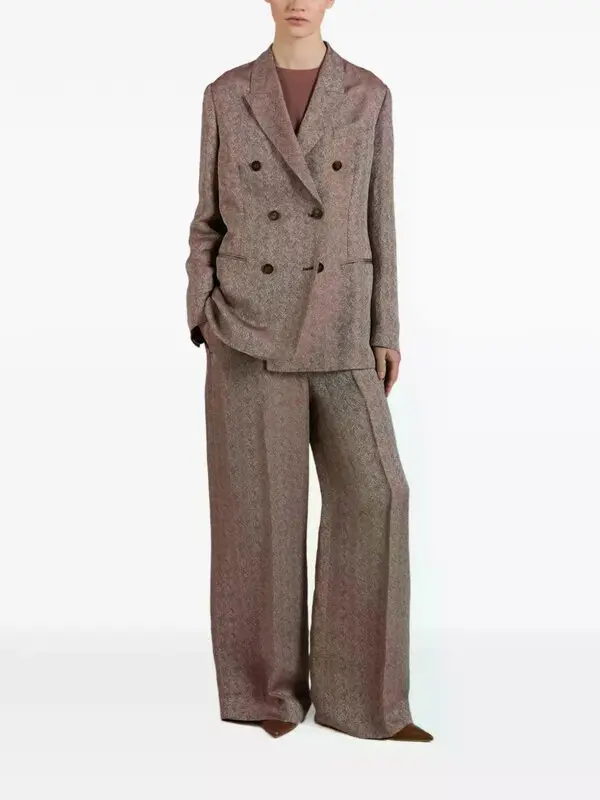 SLOWEAR Double-breasted Herringbone Blazer