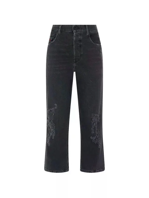 DIESEL® Distressed Wide-leg Jeans