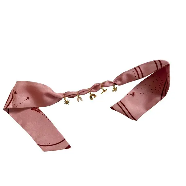 TASH AND LEY Jane Silk Charm Necklace - Pink