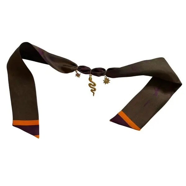 TASH AND LEY Silk Charm Necklace - Purple