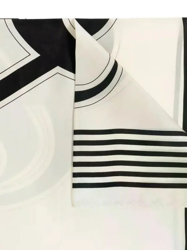 ALLSAINTS Graphic-print Striped-border Scarf