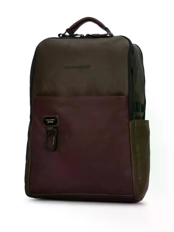 PIQUADRO Logo-lettering Leather Backpack