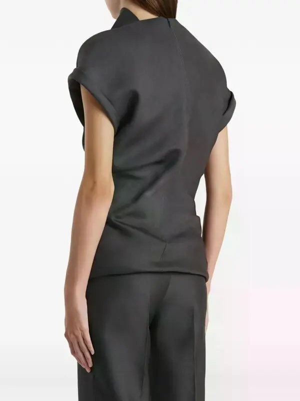 Khaite Tandie Draped Blouse - Grey