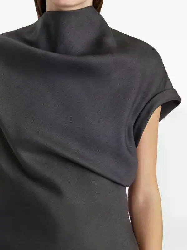 Khaite Tandie Draped Blouse - Grey