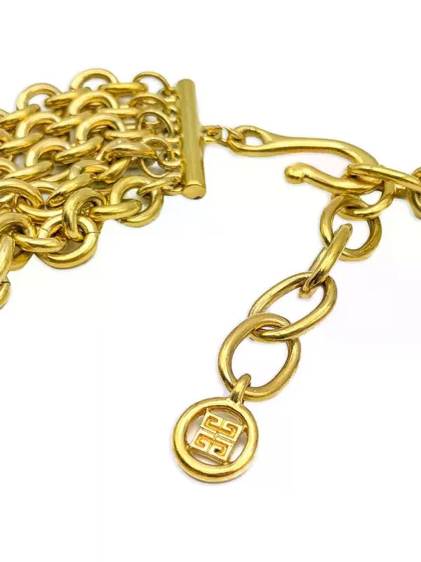 Givenchy 1990s Multi-chain Logo Charm Necklace