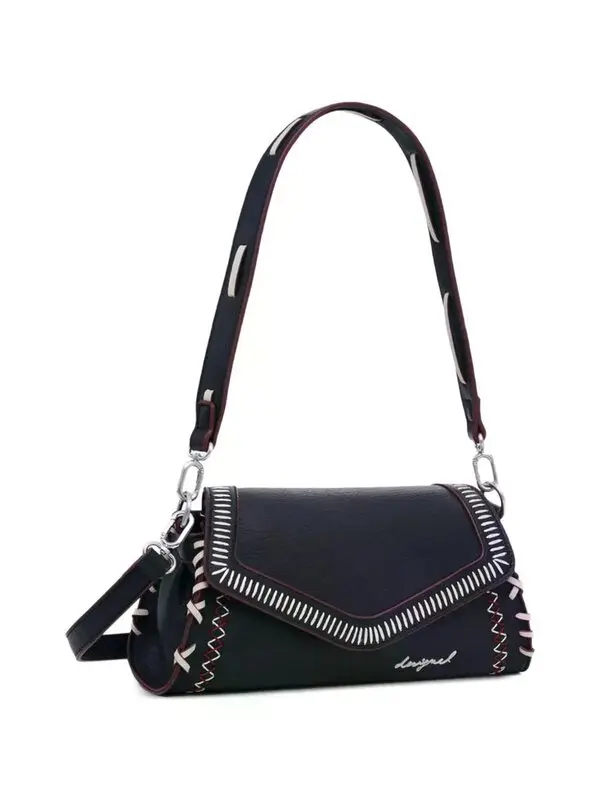 Desigual Grained Shoulder Bag With Whipstitch Trim