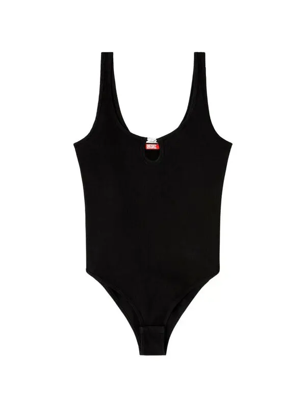 DIESEL® Maura Oval-d Rhinestone Embellished Bodysuit - Black