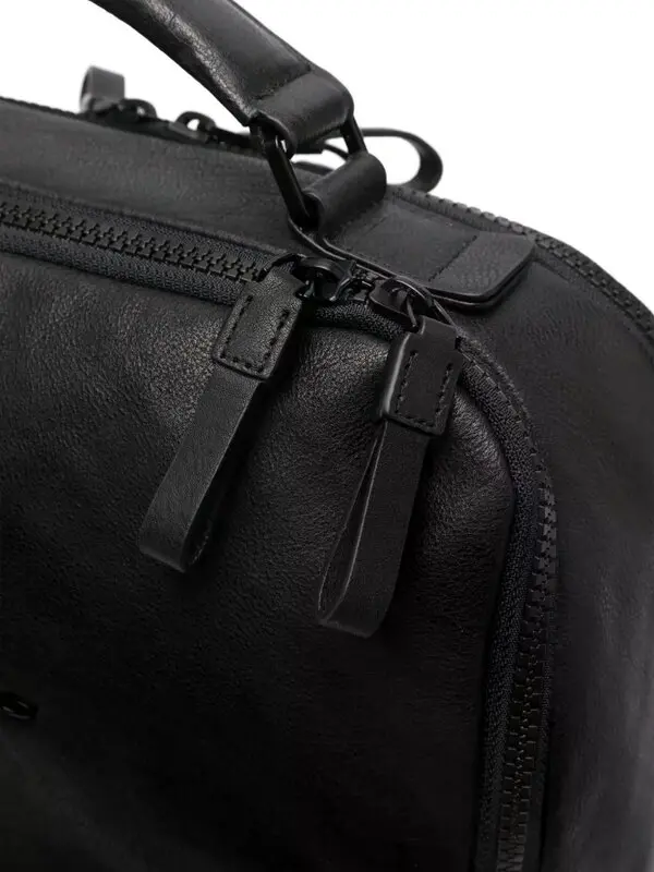 PIQUADRO Logo Plaque Leather Laptop Backpack