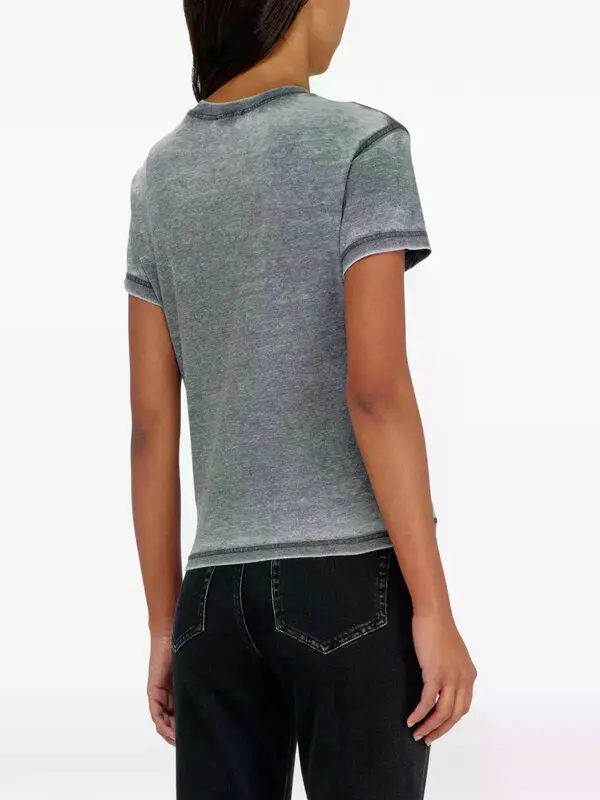 DIESEL® Rhinestone Embellished Burnout Effect T-shirt - Grey