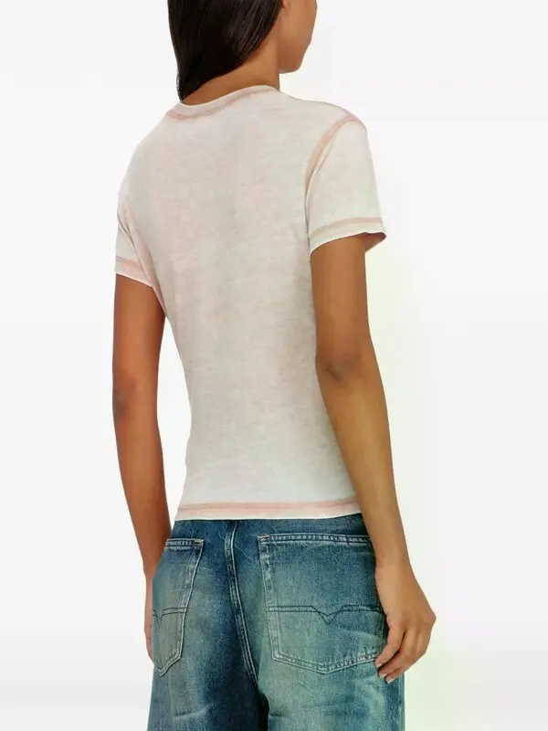 DIESEL® Rhinestone Embellished Burnout Effect T-shirt - Neutrals
