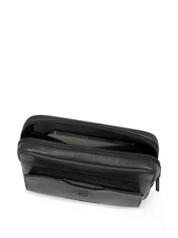 PIQUADRO Logo-debossed Leather Clutch Bag