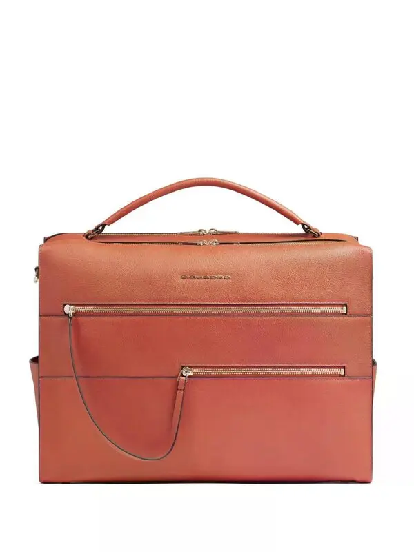 PIQUADRO Grained Leather Laptop Bag