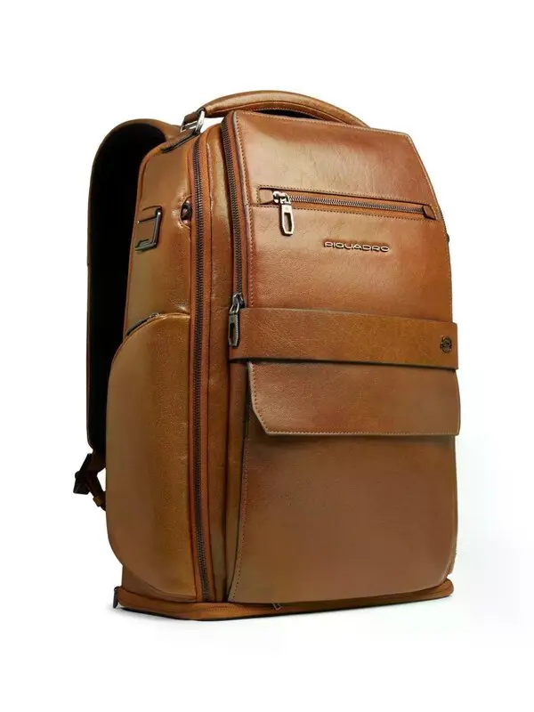 PIQUADRO Leather Backpack - Brown