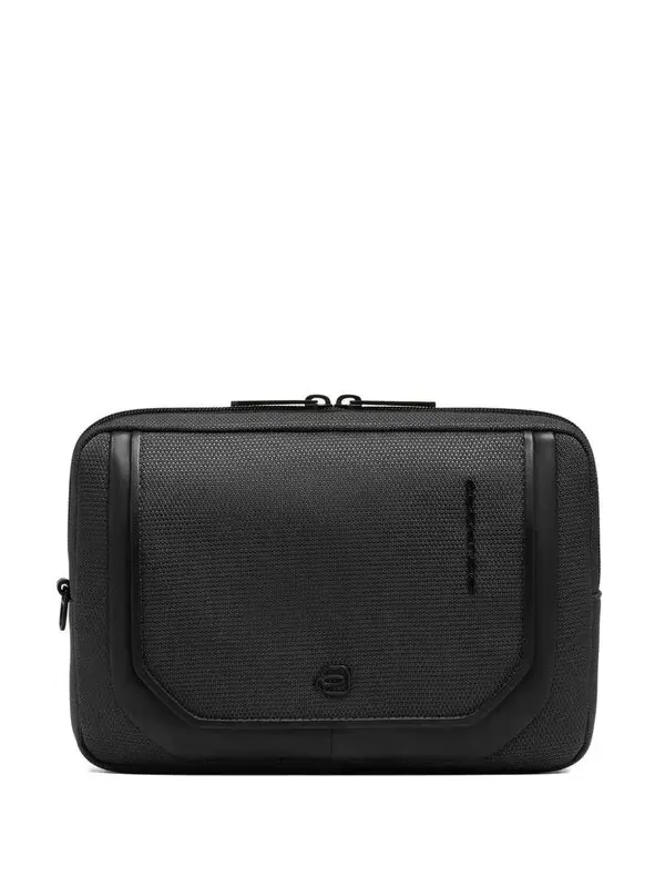 PIQUADRO Leather-trim Wrist Clutch Bag - Black