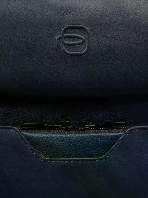 PIQUADRO Leather Laptop Backpack - Blue
