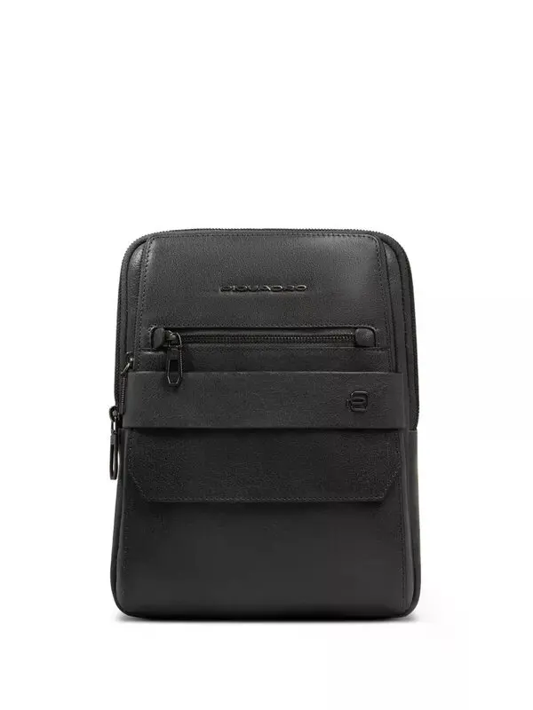 PIQUADRO Leather Messenger Bag - Black