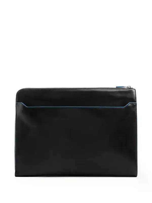 PIQUADRO Stow-away Handle Leather Clutch Bag