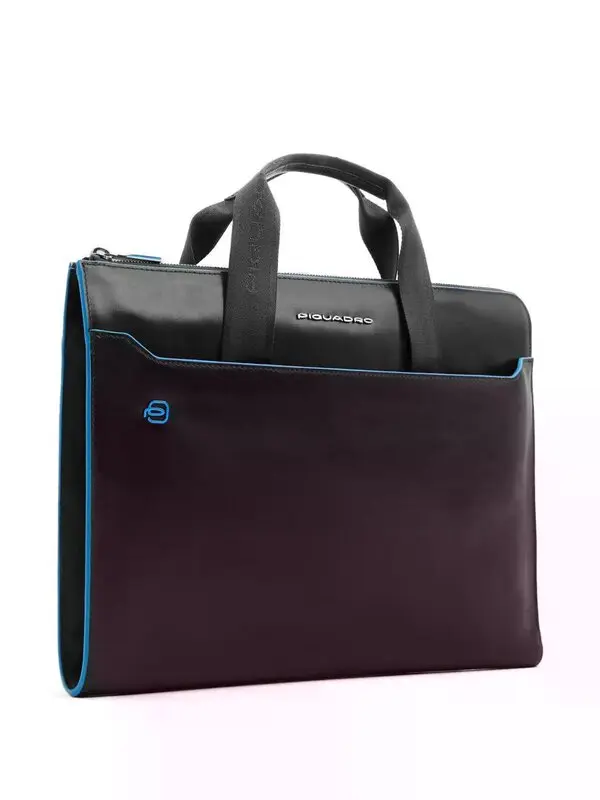 PIQUADRO Stow-away Handle Leather Clutch Bag