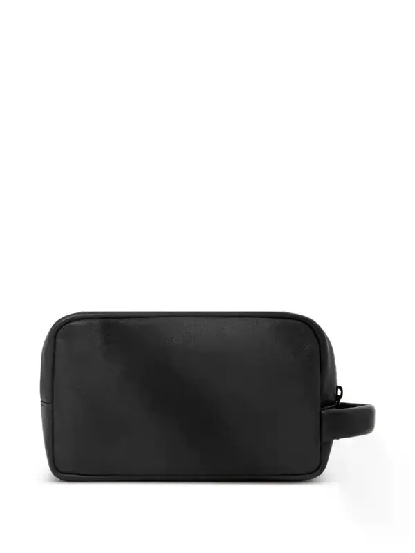 PIQUADRO Grained Leather Toiletry Bag - Black