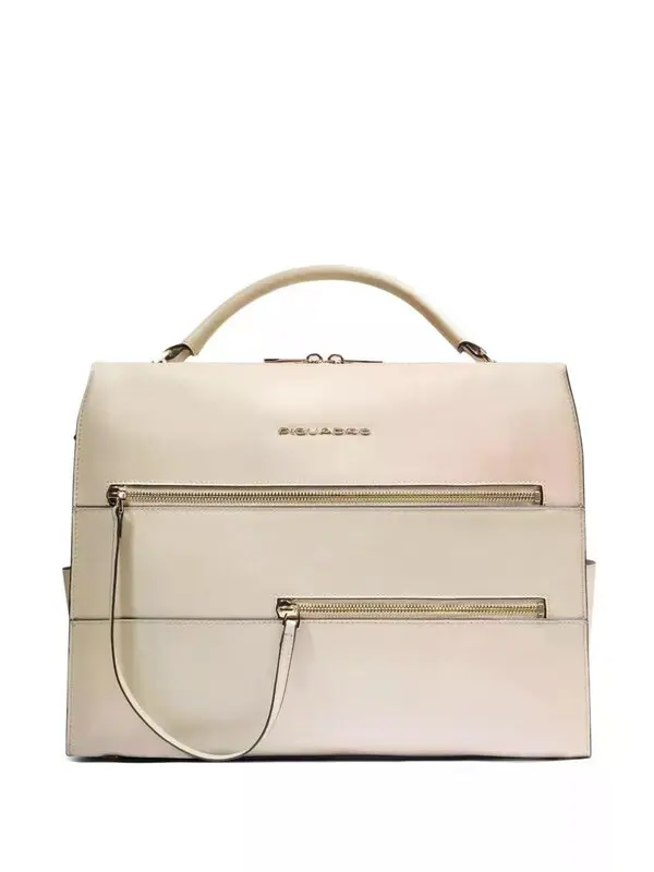 PIQUADRO Leather Laptop Bag - Neutrals