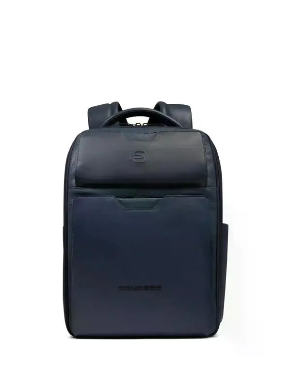 PIQUADRO Leather Laptop Backpack - Blue