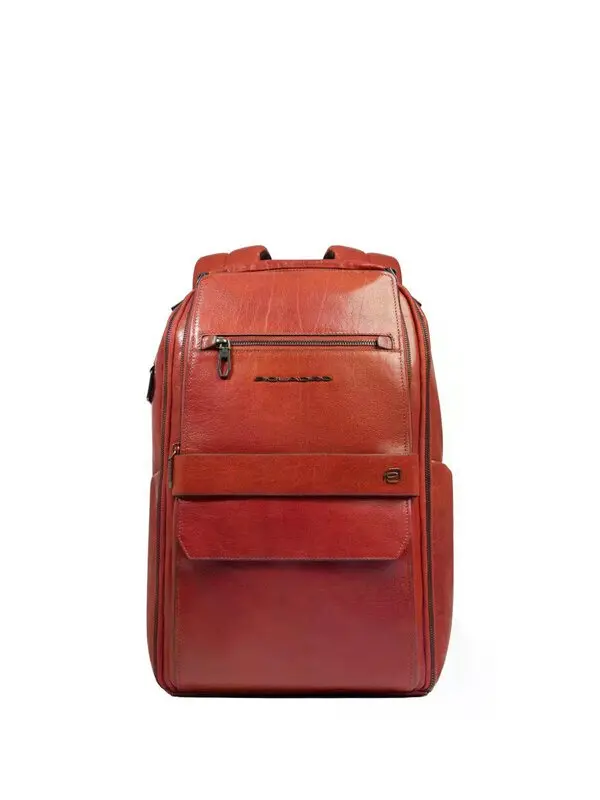 PIQUADRO Logo Plaque Backpack - Brown