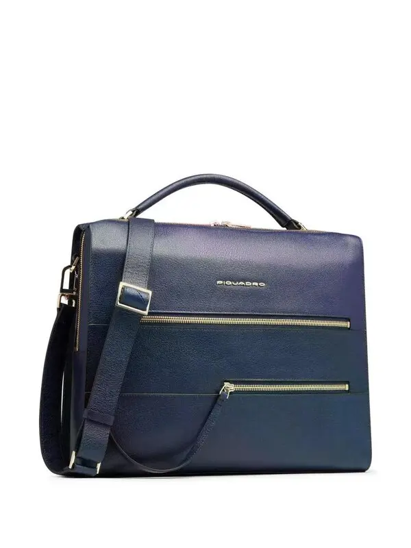 PIQUADRO Grained Leather Laptop Bag