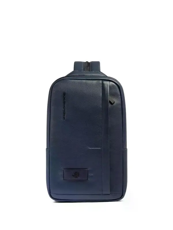 PIQUADRO Convertible Leather Shoulder Bag - Blue