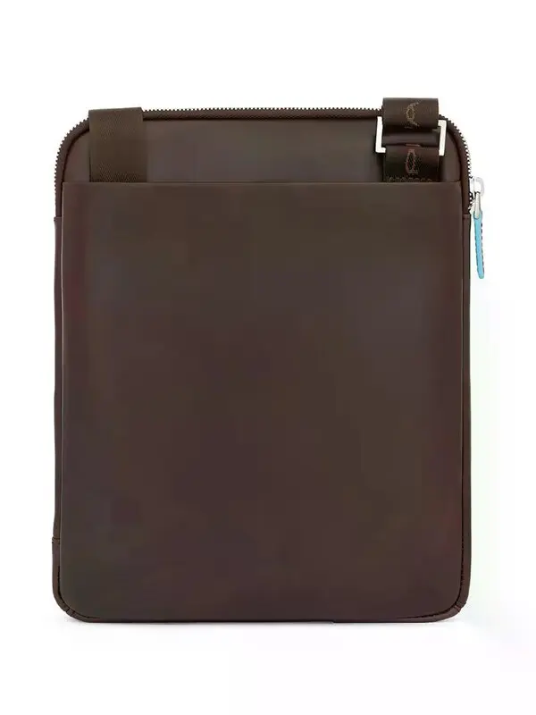 PIQUADRO Blue Square Leather Messenger Bag