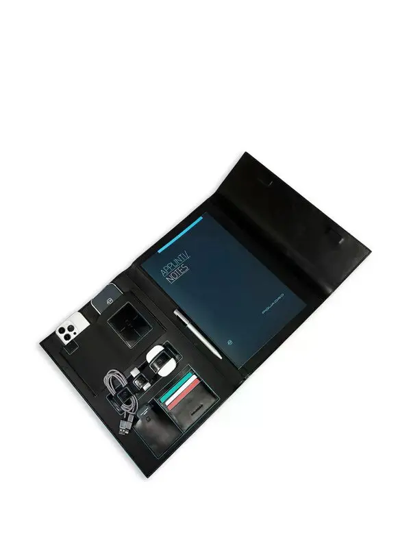PIQUADRO Contrast-stitch Leather Clipboard