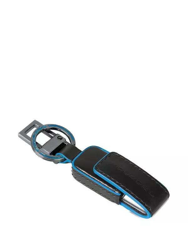 PIQUADRO Usb Flash-drive Leather Keychain - Black