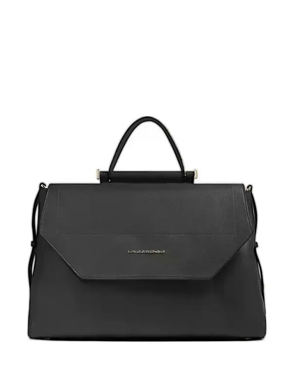 PIQUADRO Grained Leather Satchel