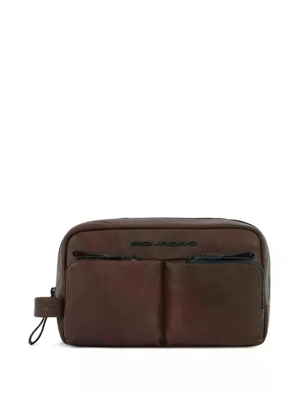PIQUADRO Logo-lettering Wash Bag - Brown