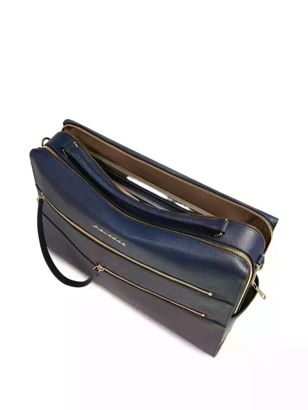 PIQUADRO Grained Leather Laptop Bag