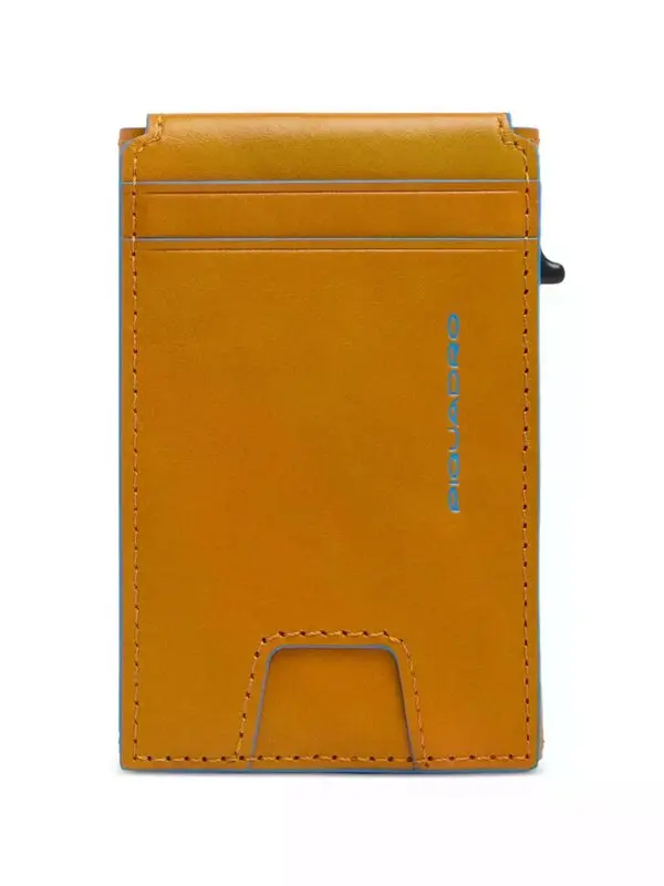 PIQUADRO Pop-up Leather Card Holder - Yellow